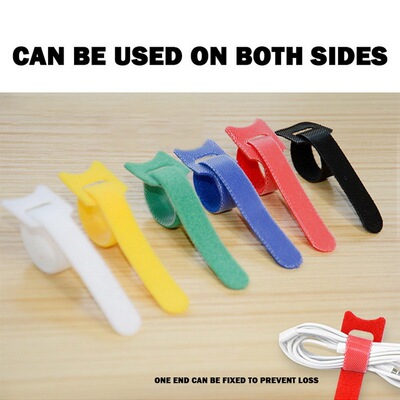 50pcs/set Nylon Hook And Loop Strap Cable Ties Velcros Nylon