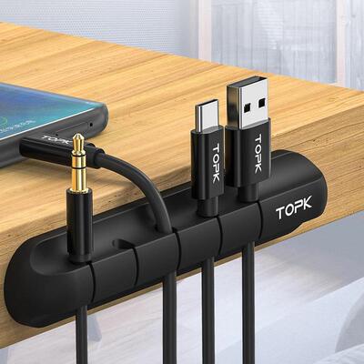 TOPK Cable Organizer Silicone SB Cable Winder Desktop Manage