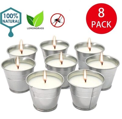 8X Citronella Candles Bugs Flies Garden Home Indoor Candles