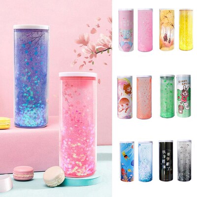 Boy Girls Teenage Pencil Case Stand Up Tranparent  Statione