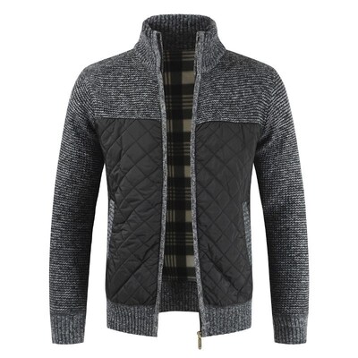 Dropshipping 2019 Autumn Winter Sweater Men Solid Patchwork