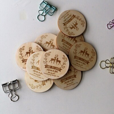 Rustic Love Deer Save the Date Magnets Wedding Favors Gift T