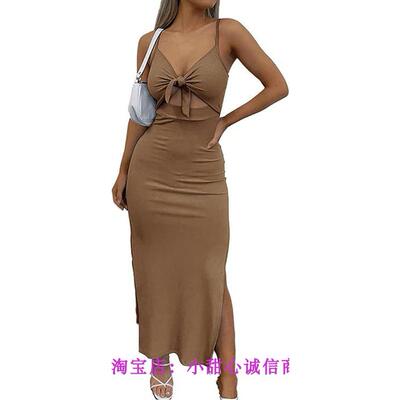 Women's lace up hollow side  knitted tight long skirt