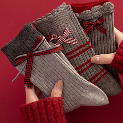 VALINGNSL本命年红袜子女中筒袜