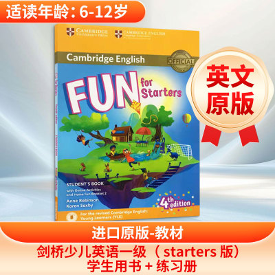 剑桥少儿英语YLE考试用书 starters 一级官方考试教材学生书+练习册全2册进口英文原版 Cambridge movers Flyers Fun for Starters