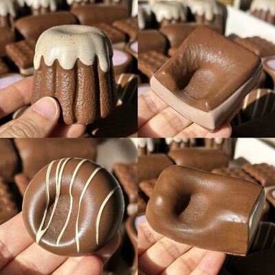 新品现货木吉食玩慢回弹捏捏梦龙派可露丽小饼干湿软油润squishy