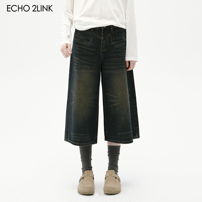 复古水洗超阔裤腿随意慵懒褂