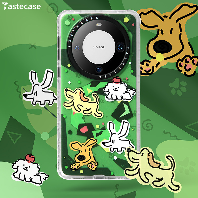 Tastecase新款绿色可爱小狗磁吸手机壳适用于华为Mate60Pro+保护壳原创MagSafe高级感Mate60Pro防摔手机套