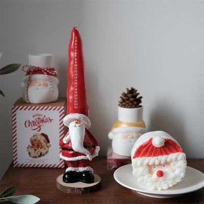 圣诞节日气氛蜡烛可爱装饰摆件