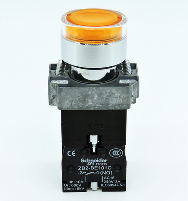 正品施耐德带灯按钮开关 XB2-BW35M1C AC220V XB2BW35M1C 黄色灯