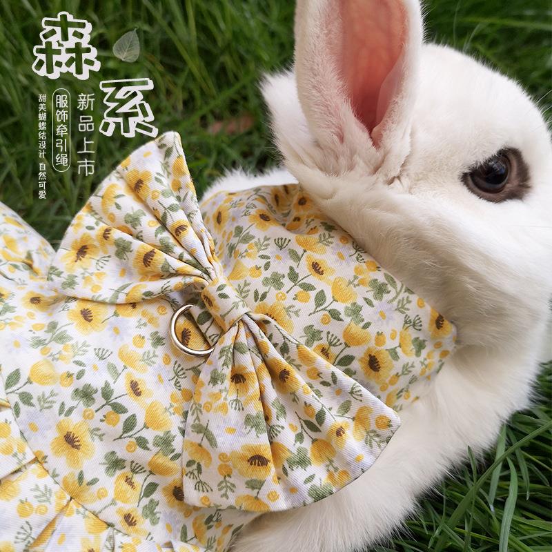 卜谷宠物兔子衣猫牵引萝绳兔兔龙猫荷兰猪幼外572出服服饰田园碎