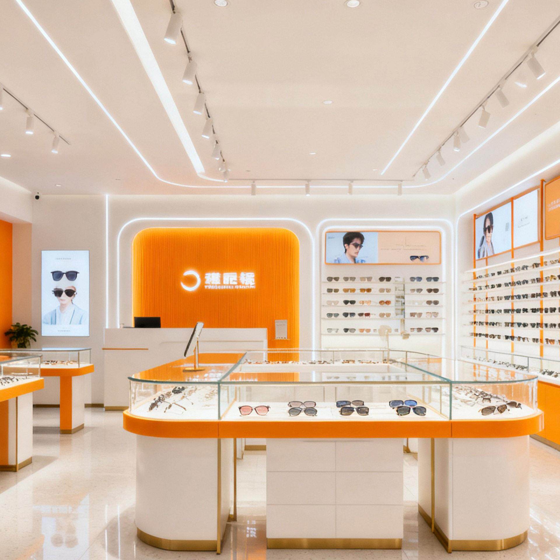 端眼镜展示柜玻璃品产=列柜样品示展台化妆品首饰展示陈架定制