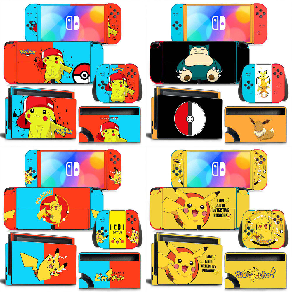 Switch oled游戏机主机主题彩贴贴纸 保护膜Skin Sticker 精灵