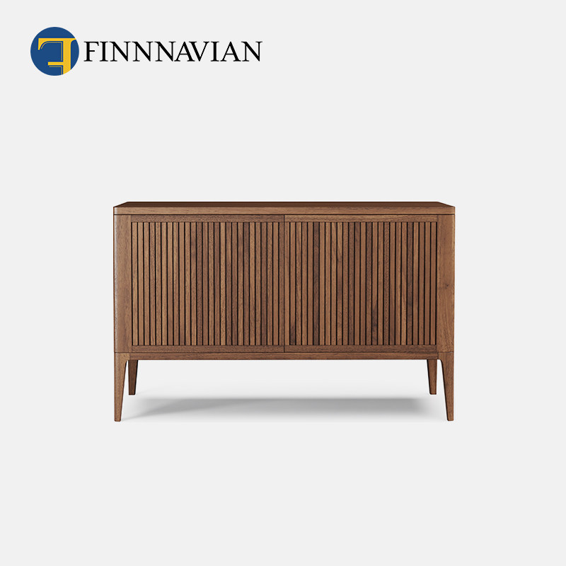 FINNNAVIAN芬纳维亚北欧实木餐柜黑胡桃 Eleva系列简约储物柜_虎窝淘