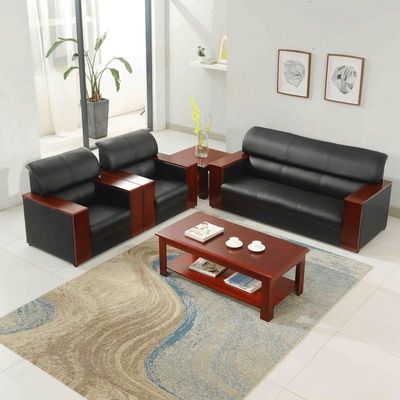 办公三人位套装办公沙发真皮小户型商务洽谈沙发茶几组合接待会客