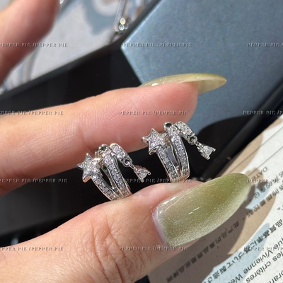 辣椒派 品质经典款coco彗星满钻流星耳环女 轻奢气质马蹄耳扣星星