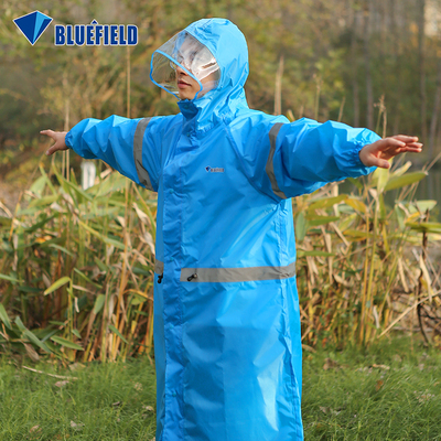 蓝色领域雨衣户外防暴雨登山徒步