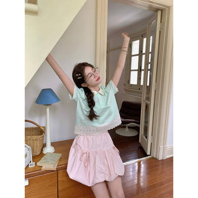 两色花苞短裙FFBLUE短裙