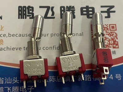 原装美国E-SWTCH 带锁防碰撞拉拨动式3脚2档 钮子开关 100SP1