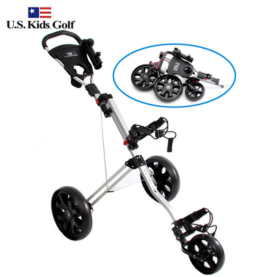 正品uskids高尔夫青少年手推车USK高尔夫球包三轮拉包车可折叠新