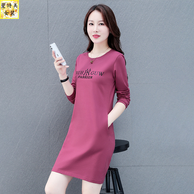 直筒纯棉时尚宽松女中长款连衣裙