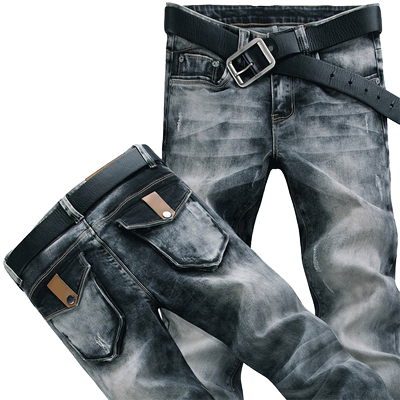 立体后袋牛仔裤韩版修身小直筒