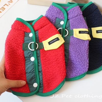 狗狗衣服秋冬装背扣羊羔绒马甲
