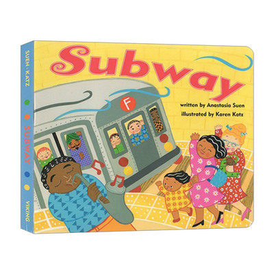 英文原版 Subway 巴士车 Karen Katz卡伦卡茨 纸板书 1-3岁儿童启蒙早教图画故事 英文版 进口英语原版书籍