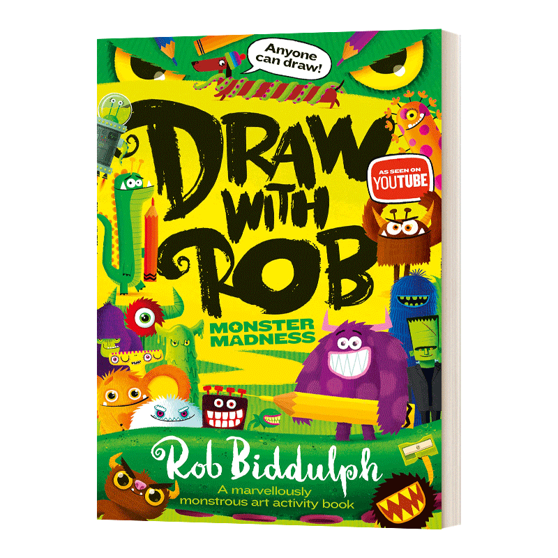 Draw With Rob Moster Madness 和罗伯比达尔夫一起画画3进口英文原版书籍