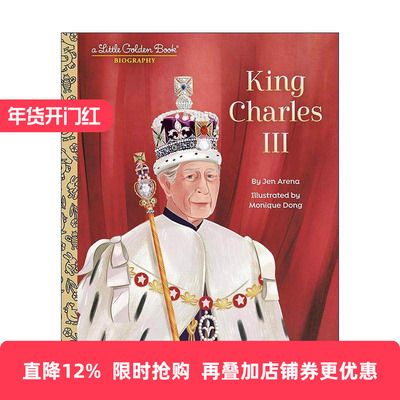 英文原版 King Charles III Little Golden Book Biographies 查尔斯三世传记 英国国王 兰登书屋精装小金书 进口英语原版书籍