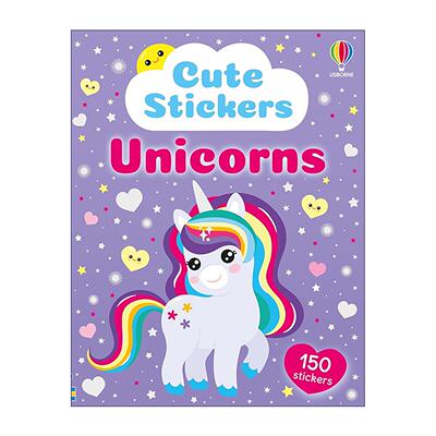英文原版 Usborne Cute Stickers Unicorns 尤斯伯恩贴纸书 可爱的独角兽 150+张 儿童益智游戏 英文版 进口英语原版书籍