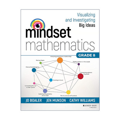英文原版 Mindset Mathematics Grade 8 思维数学 可视化和研究大观念 八年级 斯坦福大学教授Jo Boaler 英文版 进口英语原版书籍