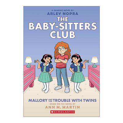 英文原版 Mallory and the Trouble with Twins 保姆俱乐部全彩漫画17 英文版 进口英语原版书籍