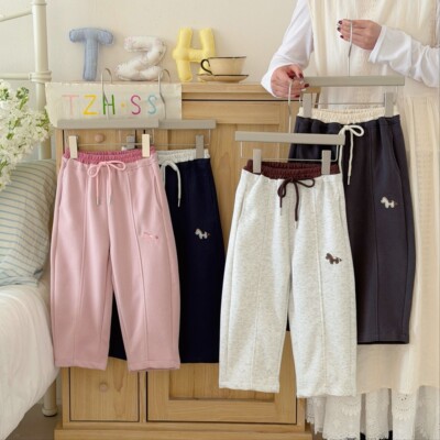 2026春款刺绣小马男女童弯刀款卫裤HTC2606