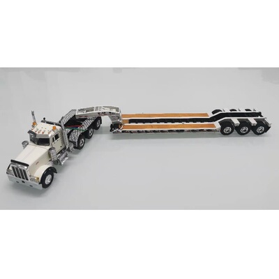 WSI Sword 1/50 彼得标 Peterbilt 379 卡车 低地板 平板 拖车 白