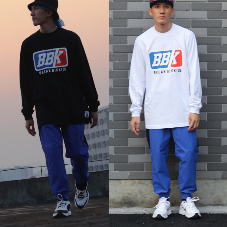 bboy街舞宽松t恤嘻哈长袖 hiphop popping滑板涂鸦运动_虎窝淘