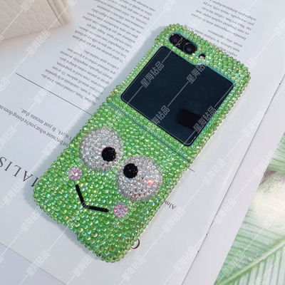 适用三星galaxyzflip7手机壳带钻z6手机保护壳水钻青蛙z5