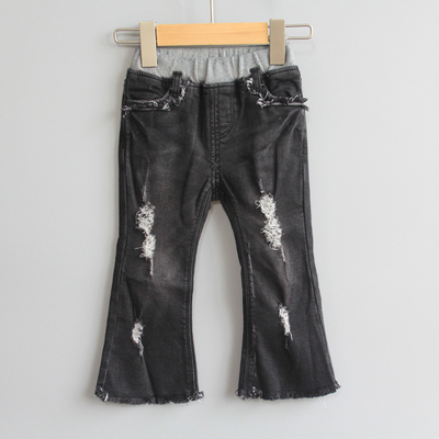 L星系列95-110秋冬*品牌童装折扣/儿童加绒休闲牛仔长裤22286黑