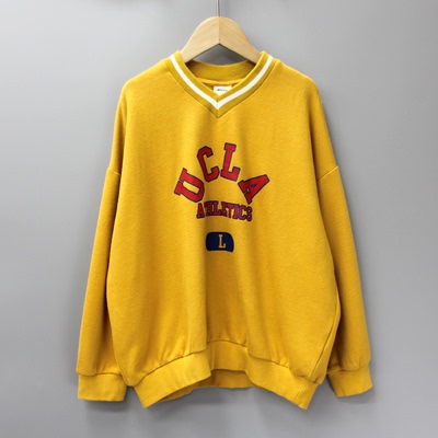 G安系列140春秋 童装品牌折扣/儿童休闲上衣V领卫衣18655黄