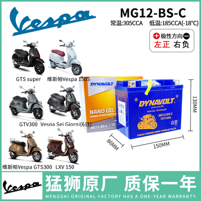维斯帕VESPA GTS300 GTV300 LXV150春天冲刺埋地雷Medley猛狮电瓶