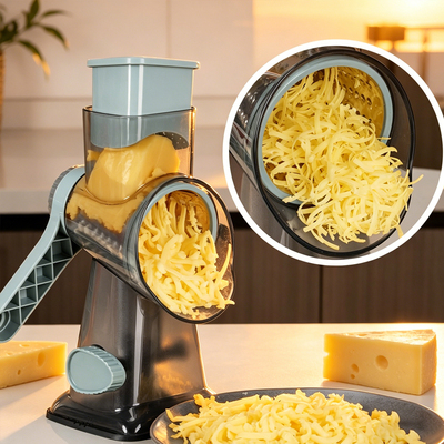 跨境Cheese grater切菜器手摇滚筒碎芝士切片器切丝厨房神器工具