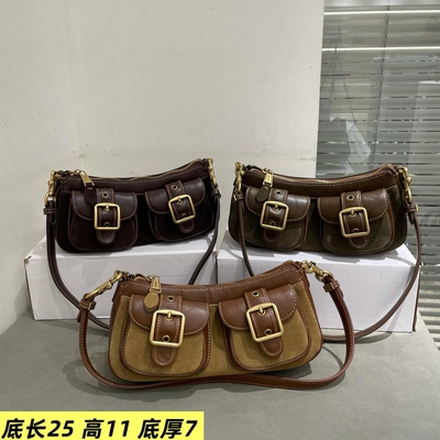 玛莎女包2026新款双口袋72632洋气质感韩版轻奢时尚高级感斜挎包