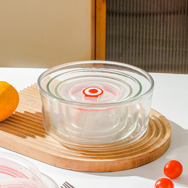 沙拉玻璃碗INS风透明加厚烘焙微波炉专用大碗水果碗保鲜便当盒