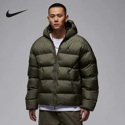 Nike耐克外套男子新款冬季Jordan休闲连帽保暖运动棉服HV0533-222