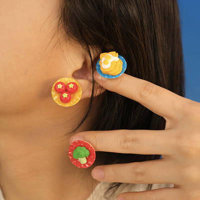 可爱童趣蔬菜耳环bombcaca原创