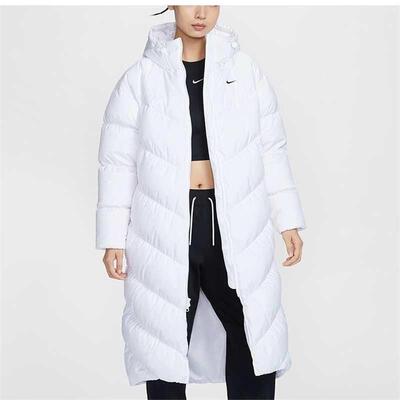 耐克女装舒适保暖长款连帽羽绒服