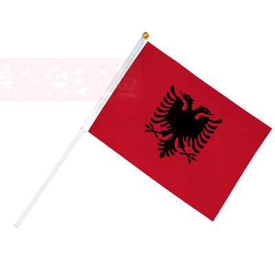 8号阿尔巴尼亚旗子手摇小旗子7号刀旗订做广告旗串旗Albania厂家