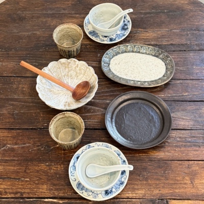 漫生活老板娘 古朴清幽 二人食套装古典风碗盘杯碟餐具套装家用