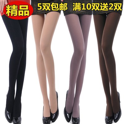 秋冬季黑色肉色加绒打底连裤袜子加厚春秋款女士保暖踩脚连脚丝袜