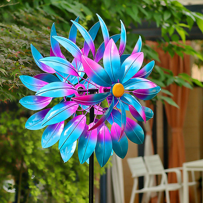 北欧风铁艺旋转大风车户外庭院园林花园阳台别墅装饰景观创意摆件